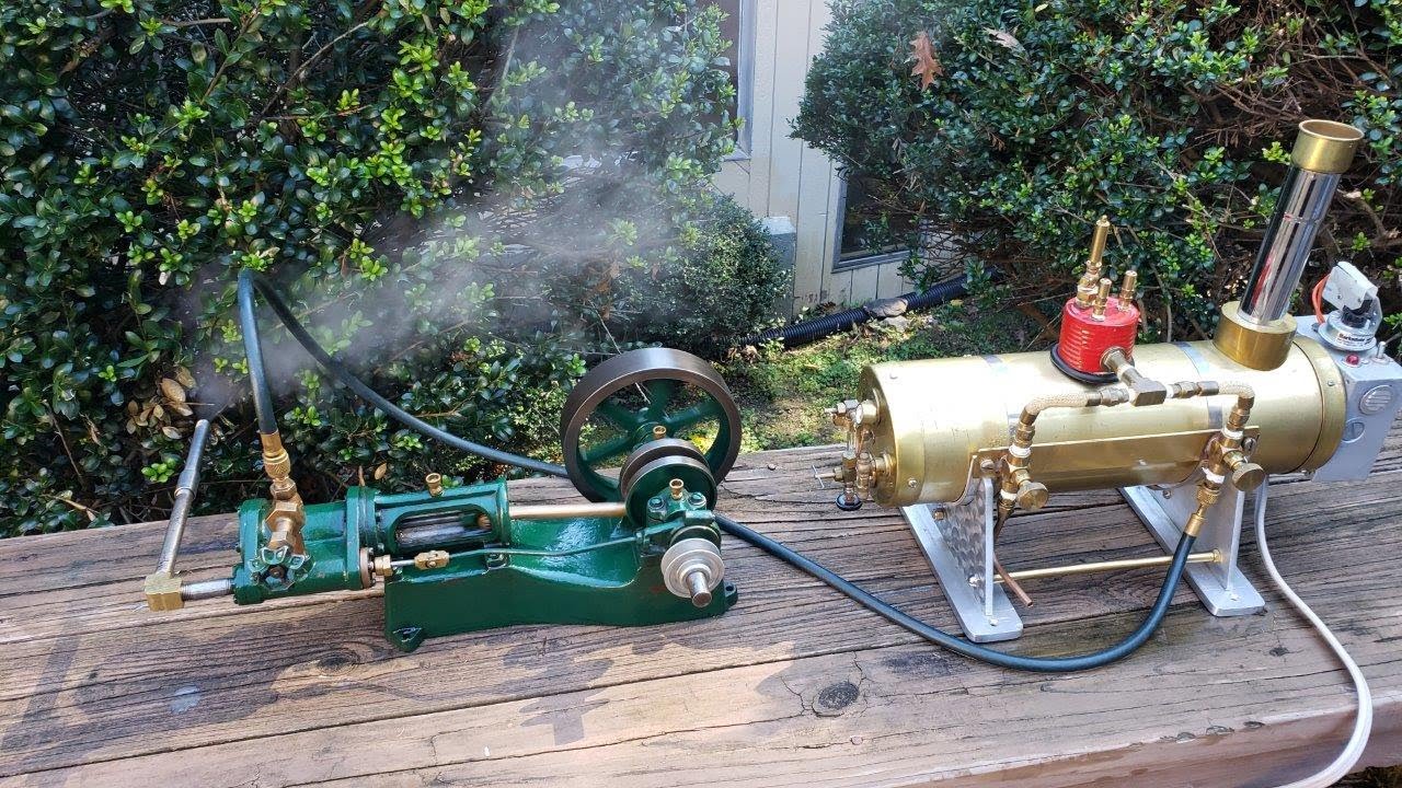 Electric Boiler Test - Powering the 1/4 HP A J Weed Steam Engine - YouTube