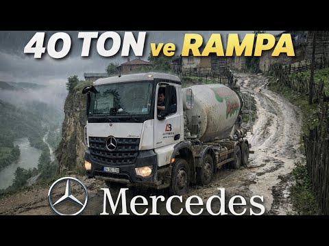 Köy Yolunda Beton Macerası | 40 Ton Mercedes + Çamur + Yağmur