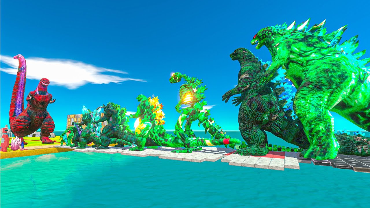 Evolution of BLUE GODZILLA Size Comparison vs Evolution of RED SHIN ...