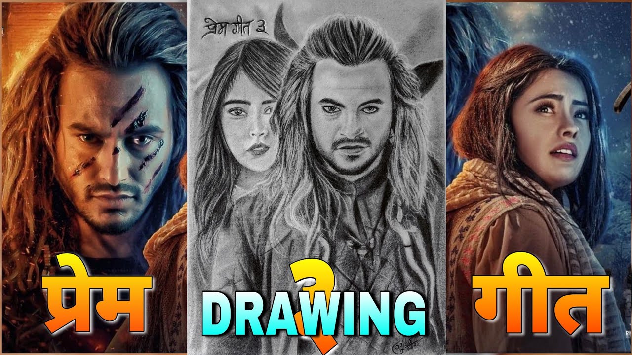 Prem Geet 3 drawing poster 😱 || #shorts #viral #trending #drawing - YouTube