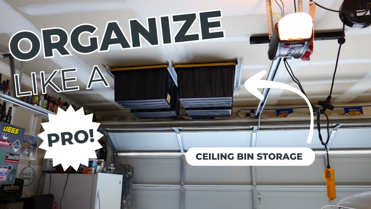 The Perfect Garage Organization Solution - Bin Slide by Ceiling Sam ...