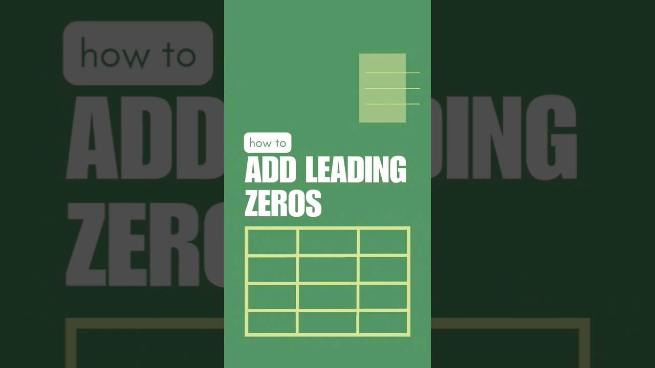 How To Add Leading Zeros In Excel excel exceltips exceltutorial How To Add Leading Zeros In Excel excel exceltips exceltutorial