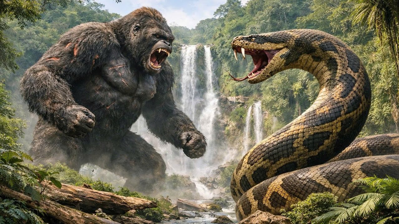 King Kong vs Giant Python - A battle to the death in the jungle - YouTube