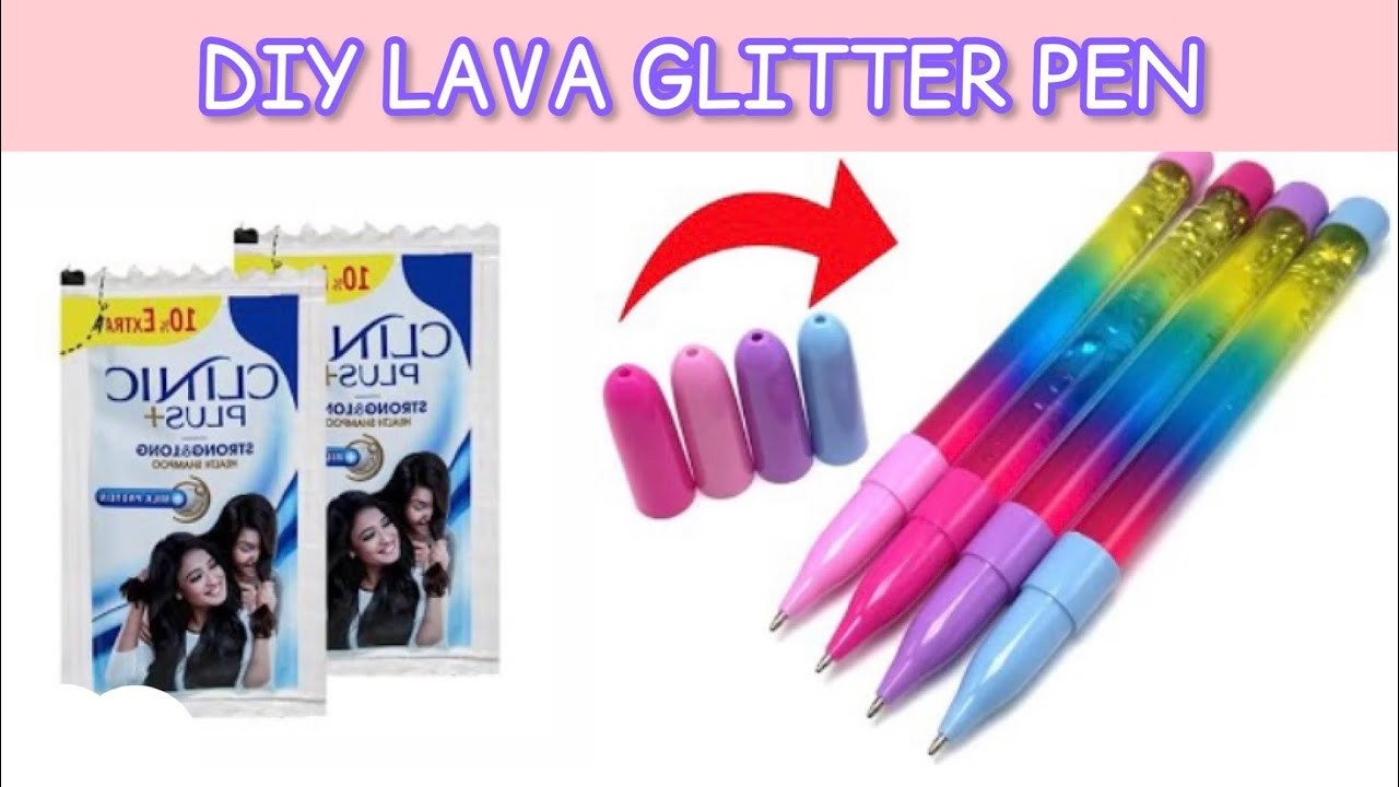 How to make Lava Glitter Lava Pen at home/DIYGlitter Pen Homemade ...