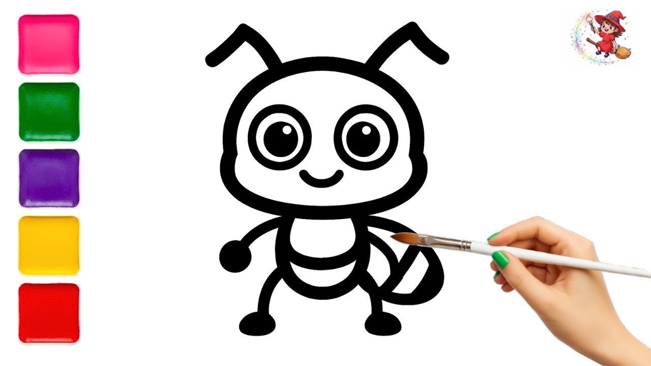 Easy & Simple Ant Drawing Step by Step Tutorial for toddlers | How to ...