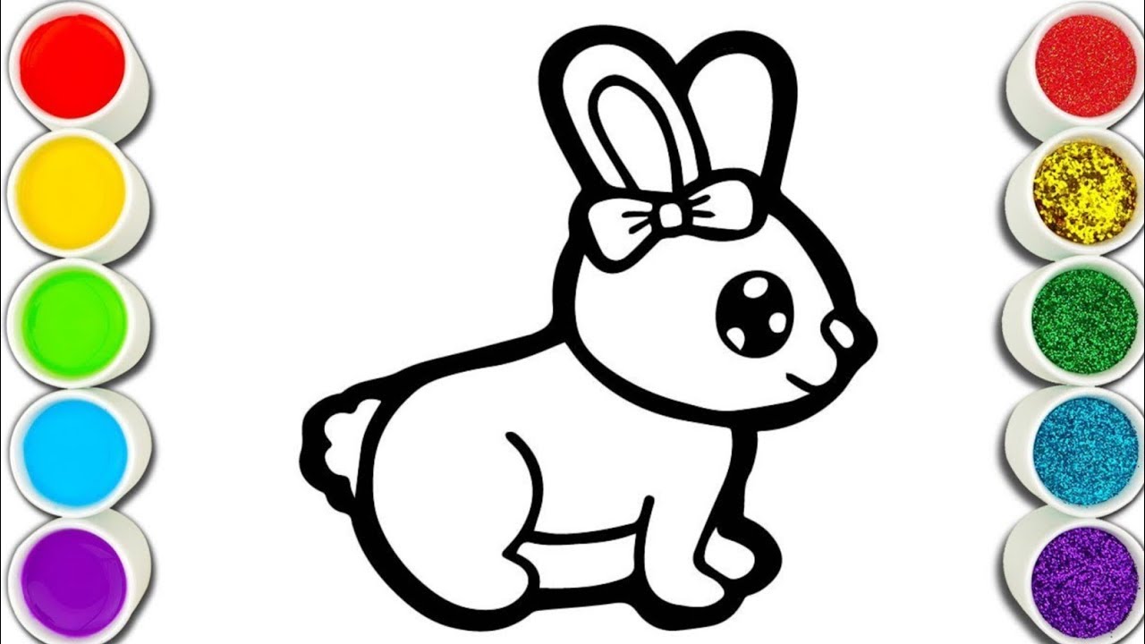Rabbit 🐇 Drawing, Painting & Coloring For Kids and Toddlers_ Child Art ...