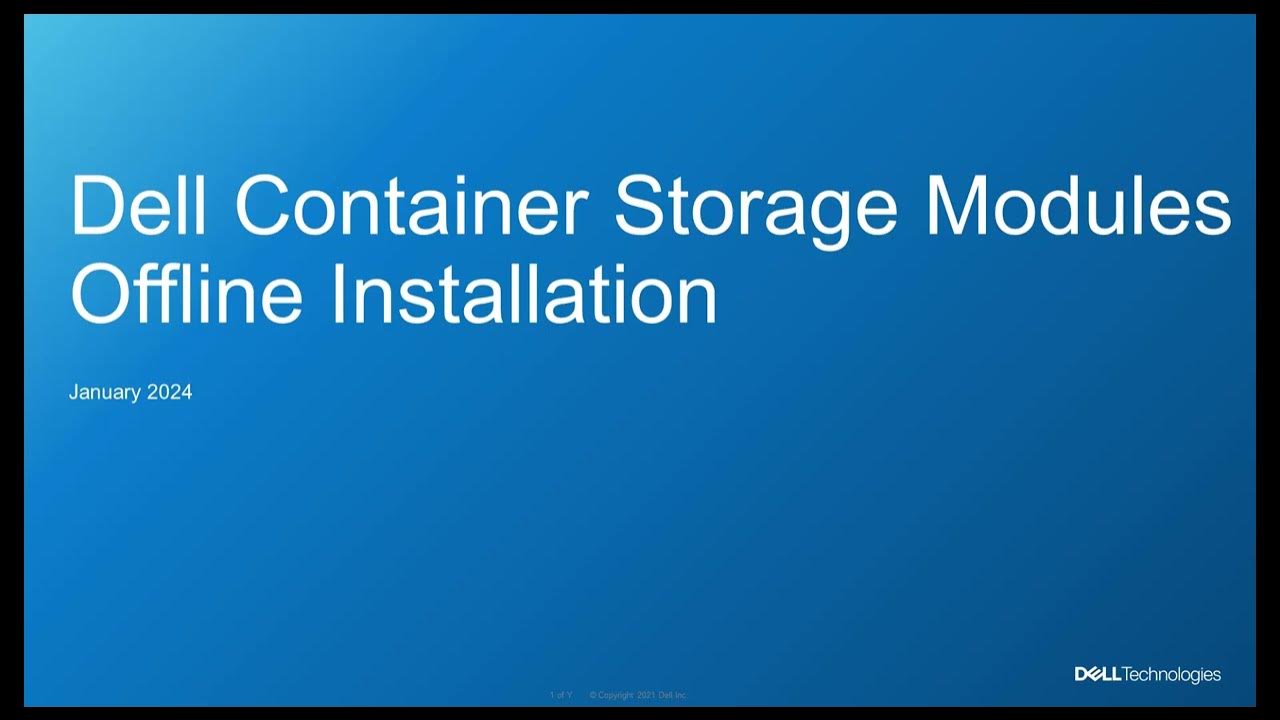 Dell Container Storage Modules (CSM) Offline installation - YouTube