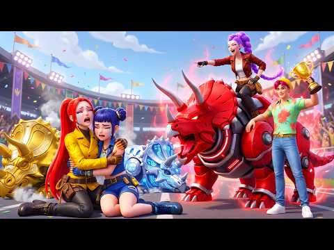 Golden Family VS Ruby Family: RUMI Wins Magic Triceratops Racing Championship - KPOP Demon Hunters