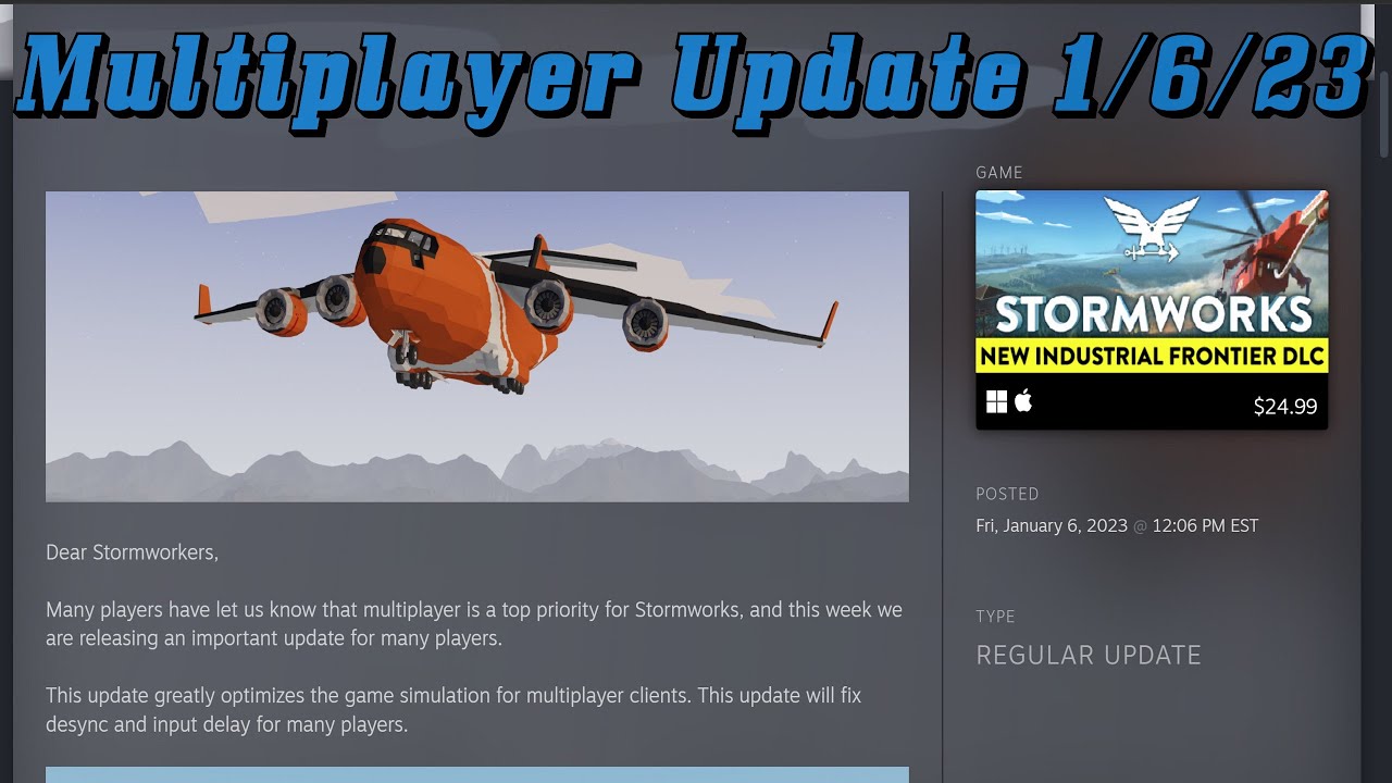 Stormworks Multiplayer Update 1/6/23 - YouTube