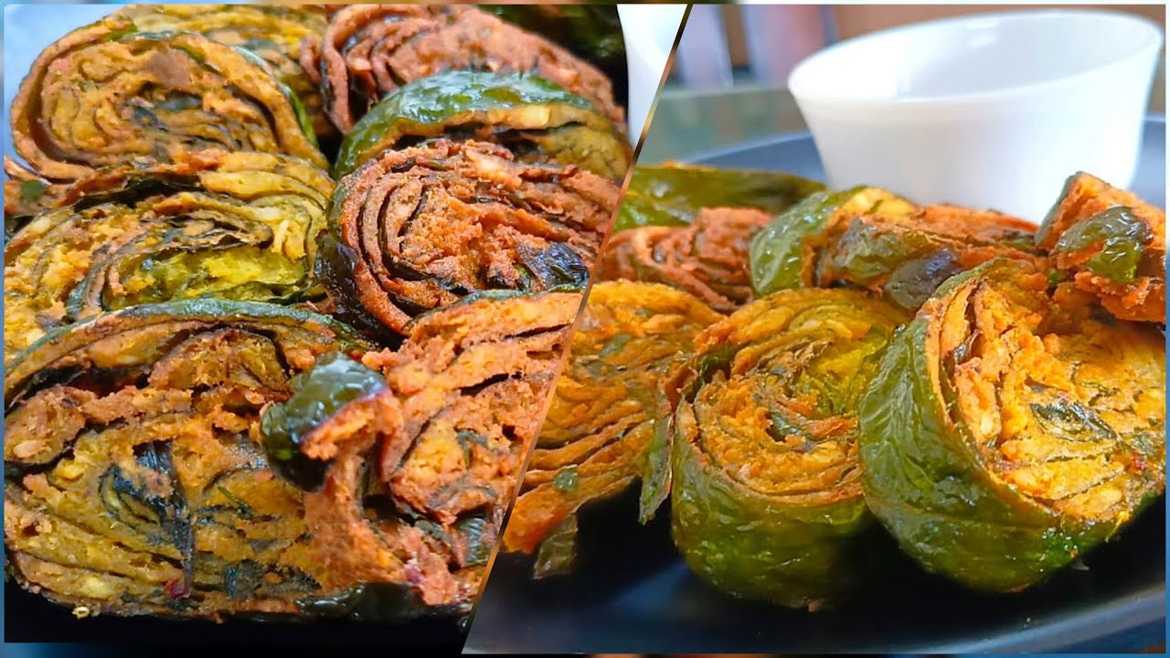 RIKWACH Recipe | अरबी के पत्तों के पकोड़े| Arbi Fritters| Patra recipe ...