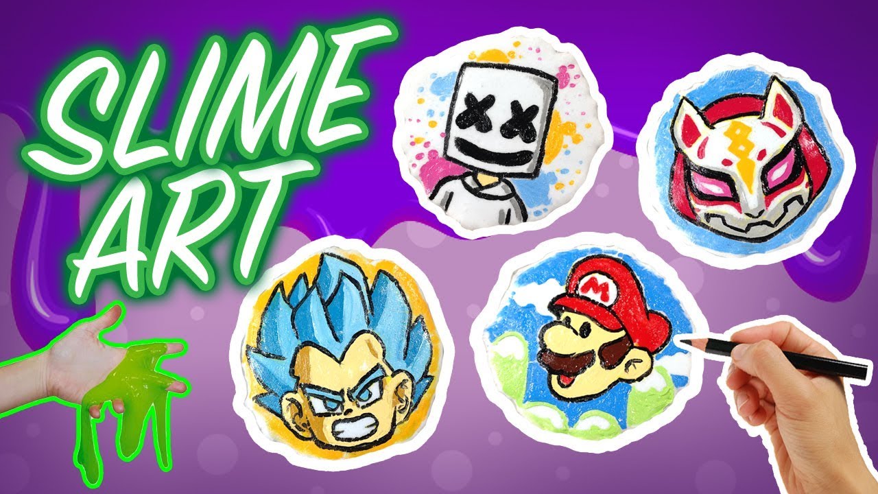 HACIENDO DIBUJOS EN SLIME - Trada Art - YouTube