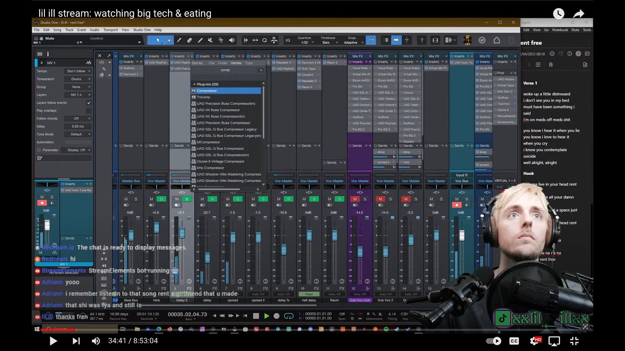 lil ill stream: making "Rent Free" (banger) - YouTube