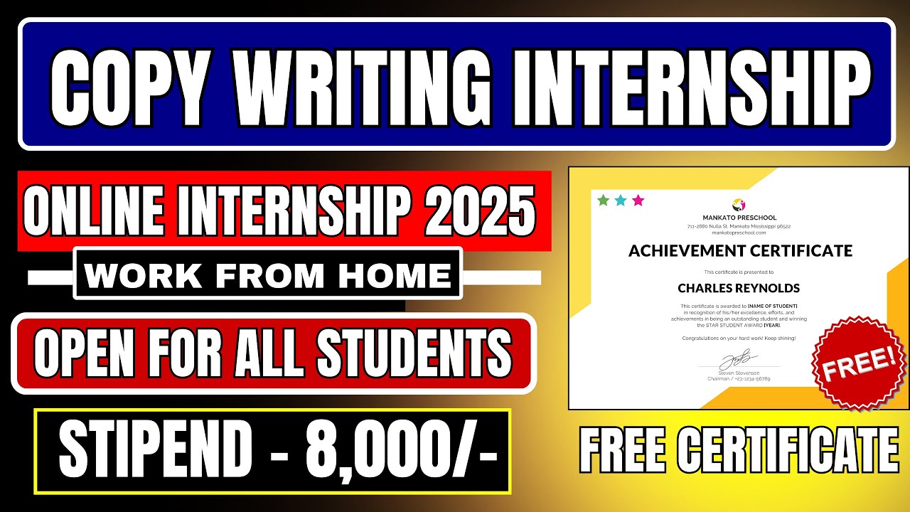 Work from home | Earn 8,000 per month | copywriting internship for ...
