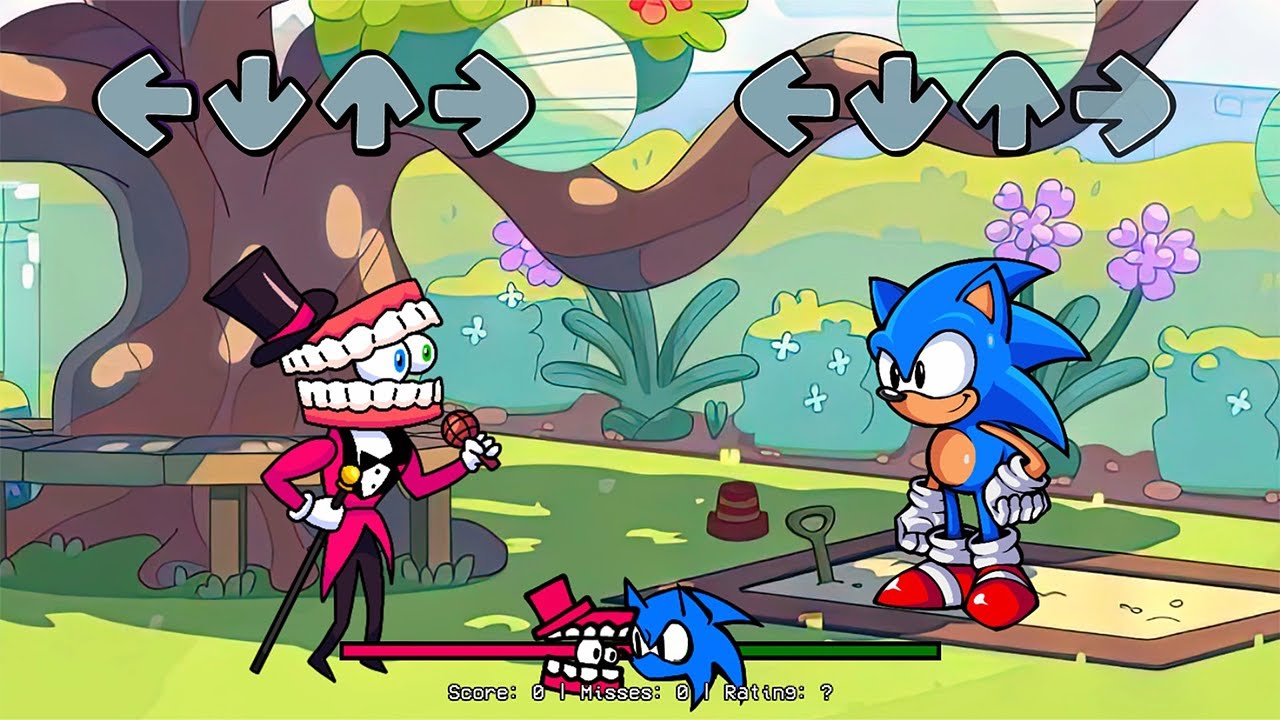 FNF Amazing Digital Circus All Phases VS SONIC Characters Sings Can Can ...