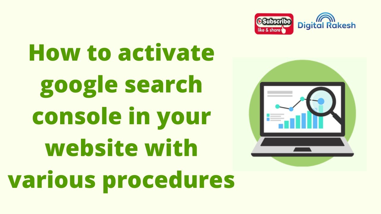How to activate google search console in your website with various ...