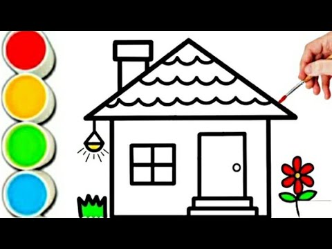 Simple house drawing || HOUSE DRAWING STEP BY STEP - YouTube