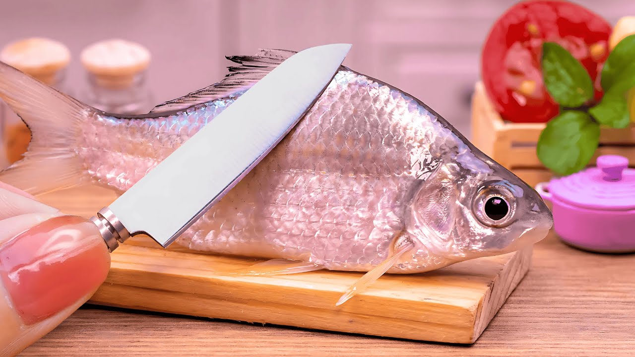 Catch and Cook Small Fish Recipe | Miniature Steam Fish Recipe In Mini ...