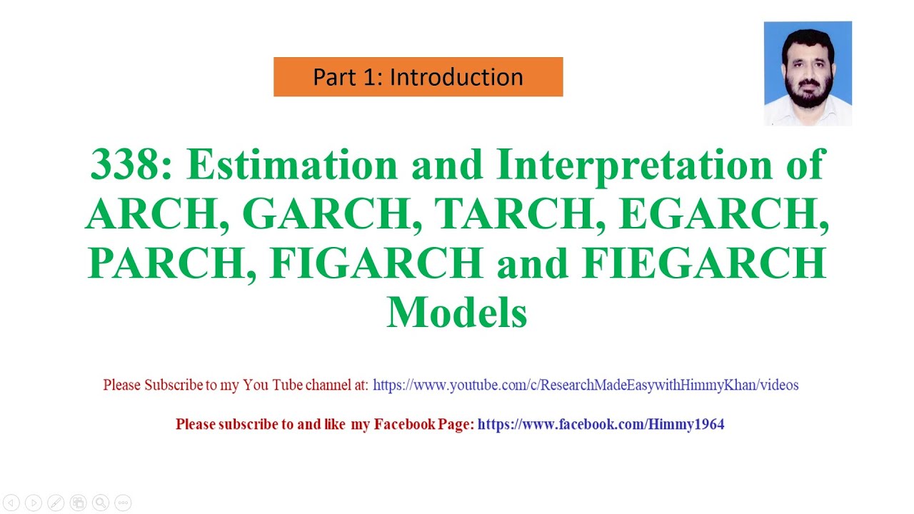338 Introduction to ARCH GARCH EGARCH TARCH PARCH models Part 1 - YouTube
