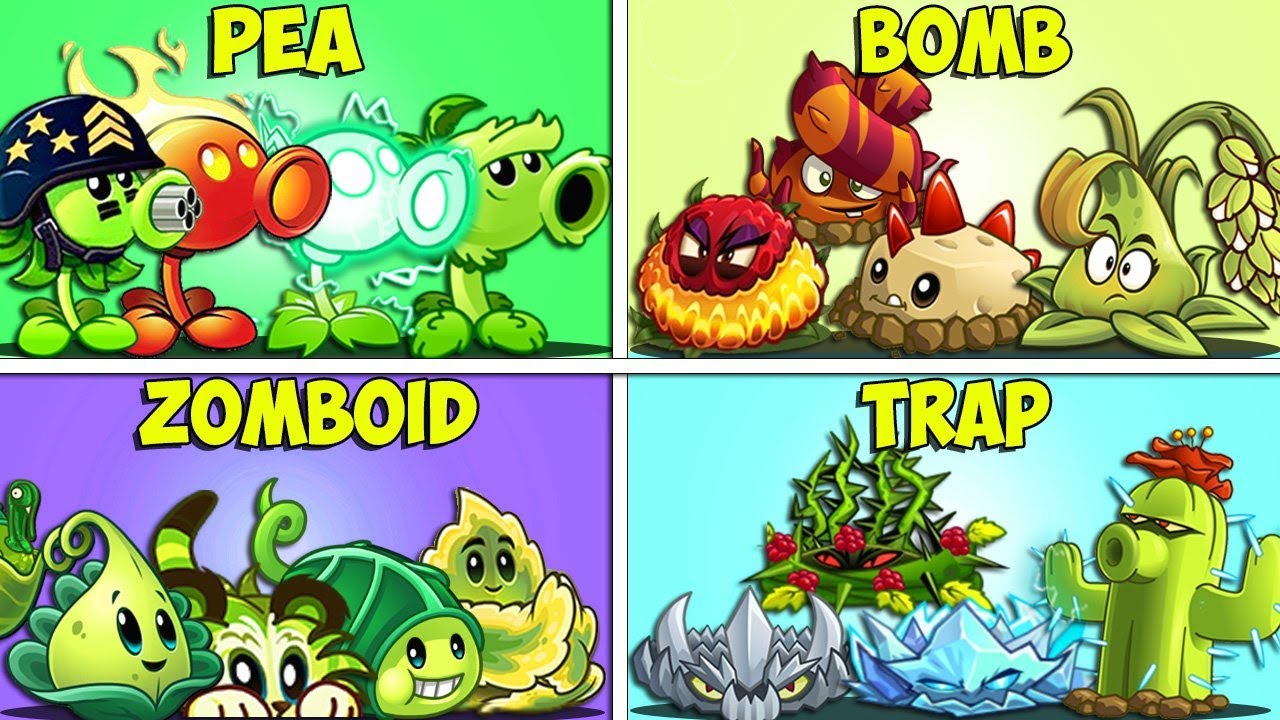 Random 4 Team Plants PEA x BOMB x ZOMBOID x TRAP - Who Will Win? - PvZ ...