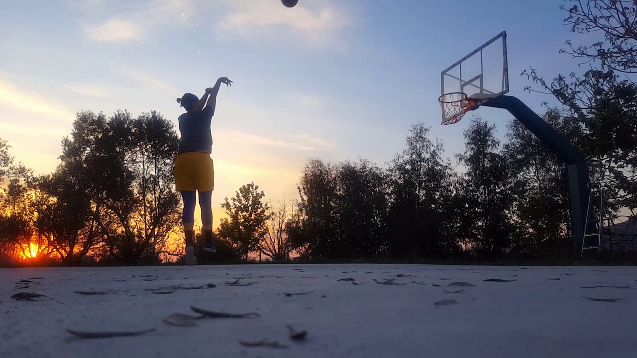 Basketball in sunset - YouTube