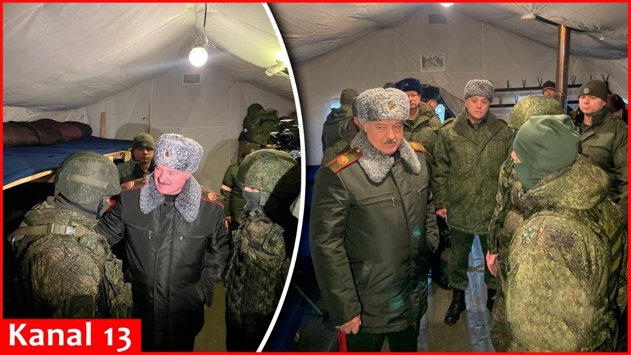 Lukashenko arrives in region on Ukraine border, visits troops - YouTube