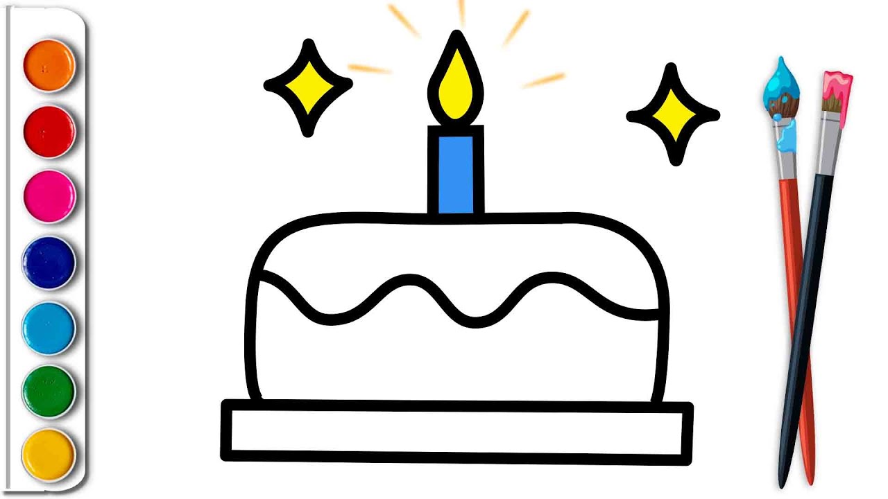 HOW TO DRAW CAKE STEP BY STEP | CAKE DRAWING AND COLORING & TODDLERS ...