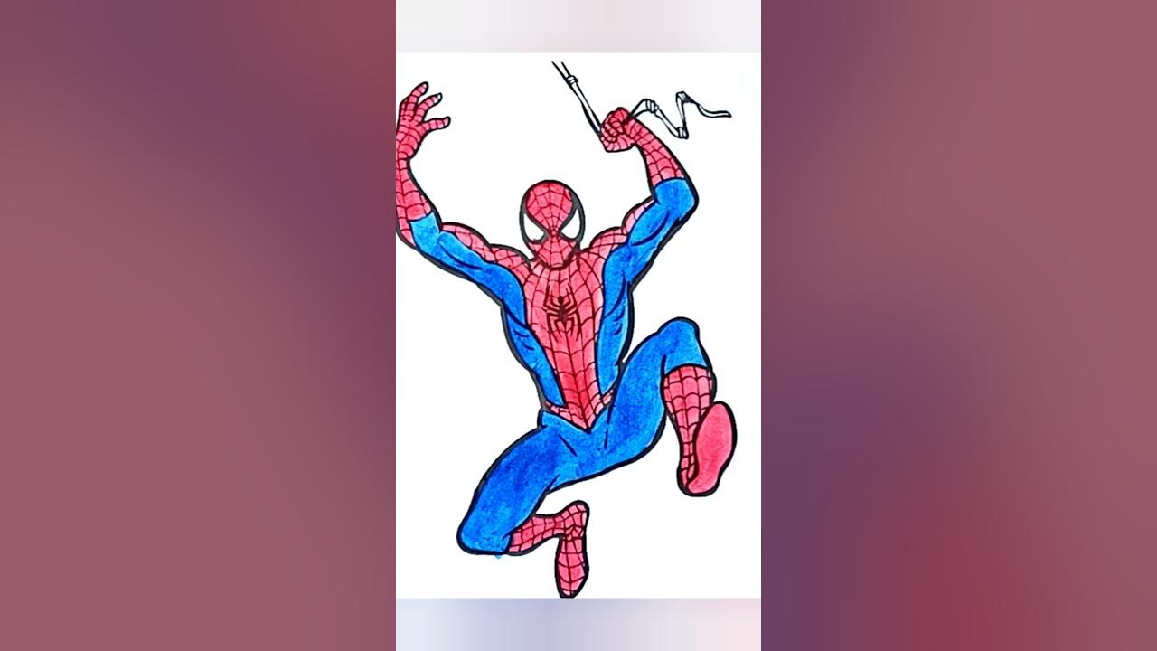 Very Easy Spiderman Drawing and Colouring #drawing - YouTube