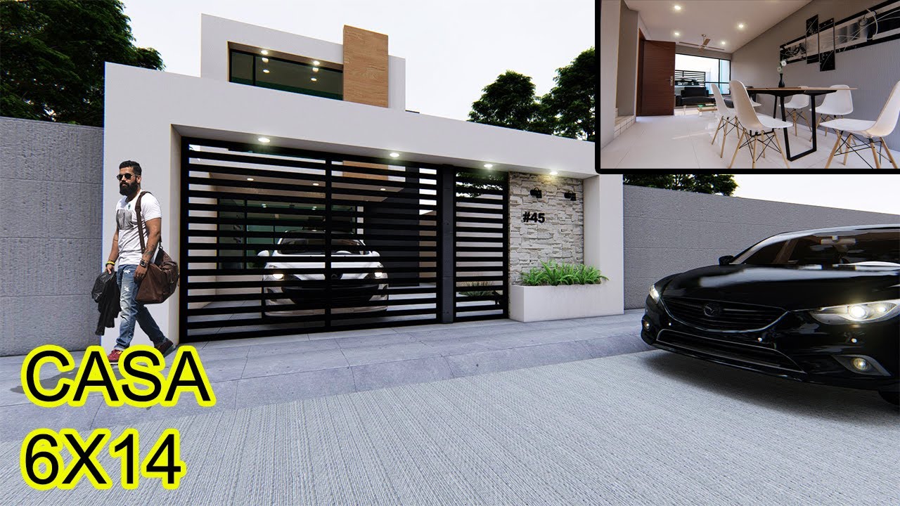 CASA 6X14 METROS/DESAIN RUMAH 6X14M/AGUASCALIENTES MEXICO - YouTube