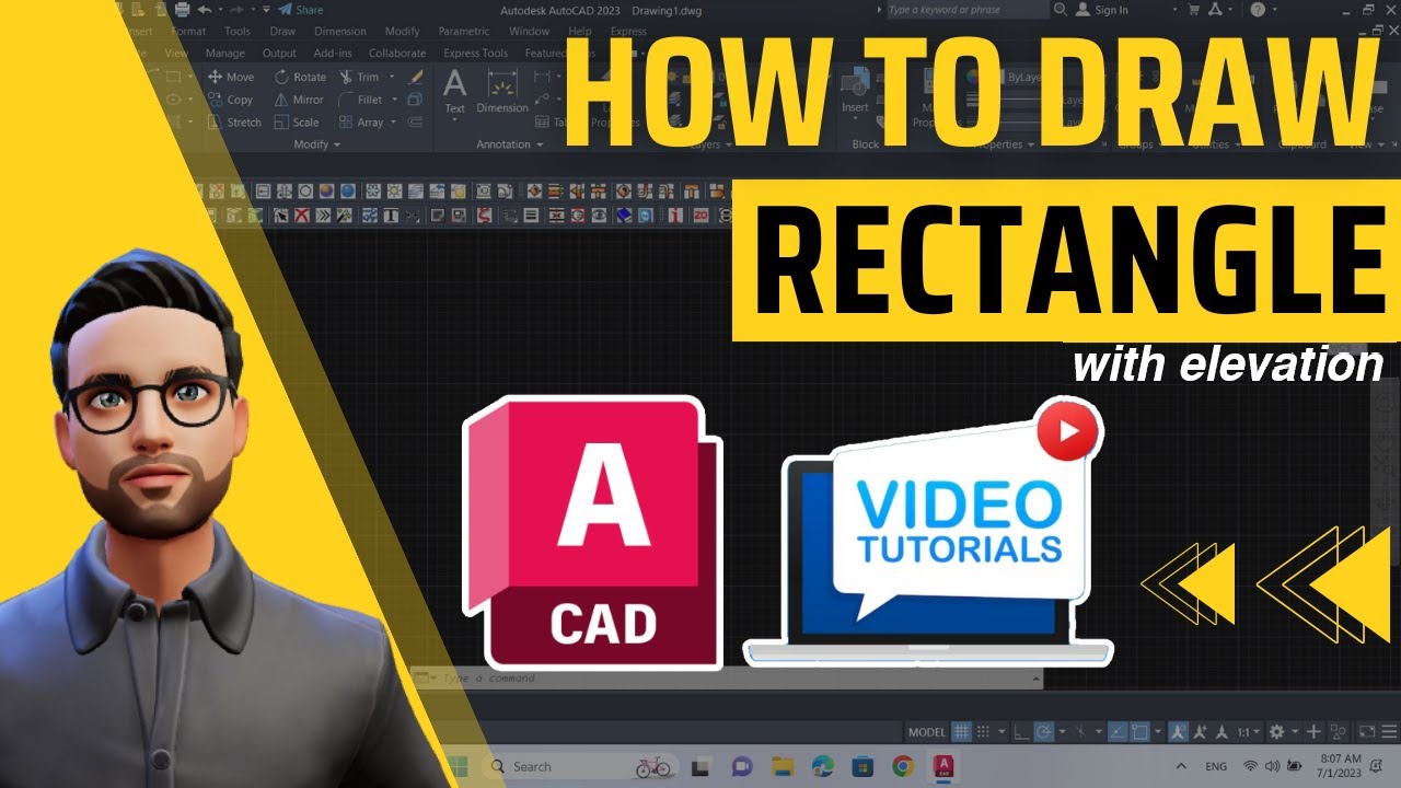 How to draw a Rectangle with elevation in AutoCAD - Quick tips to save ...
