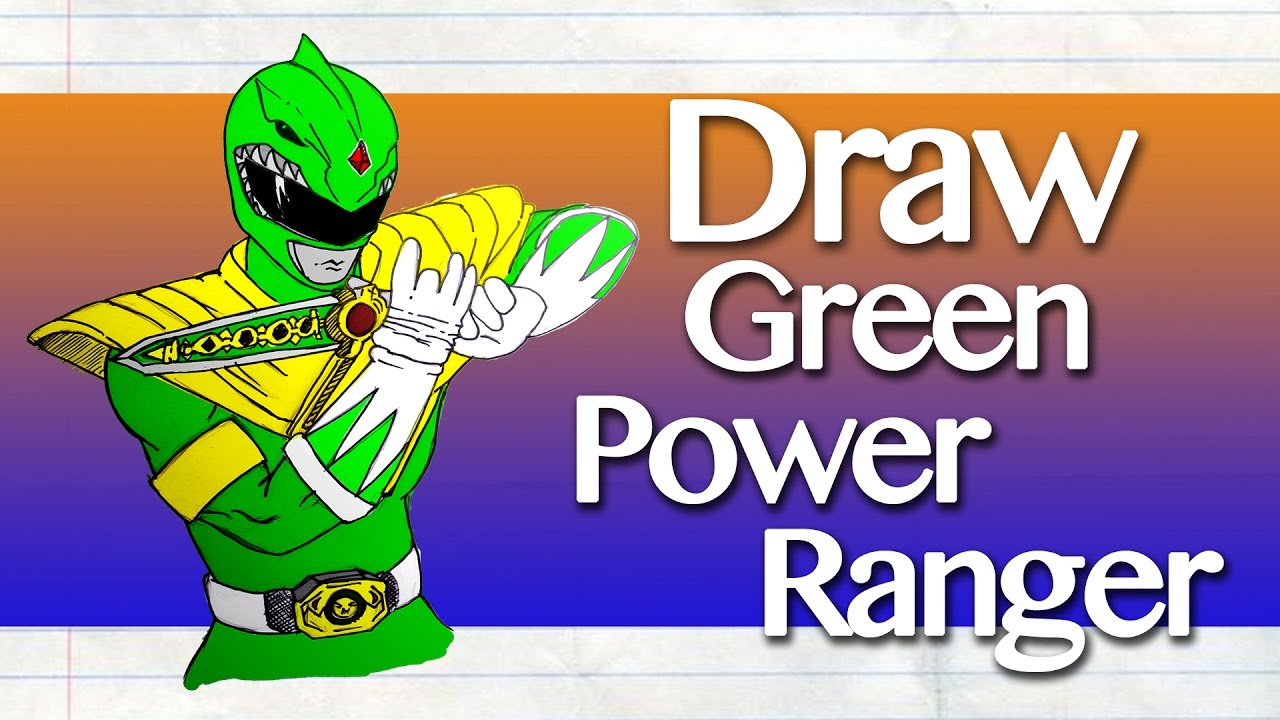 Speed Draw Green Power Ranger - Mighty Morphin Power Rangers - YouTube