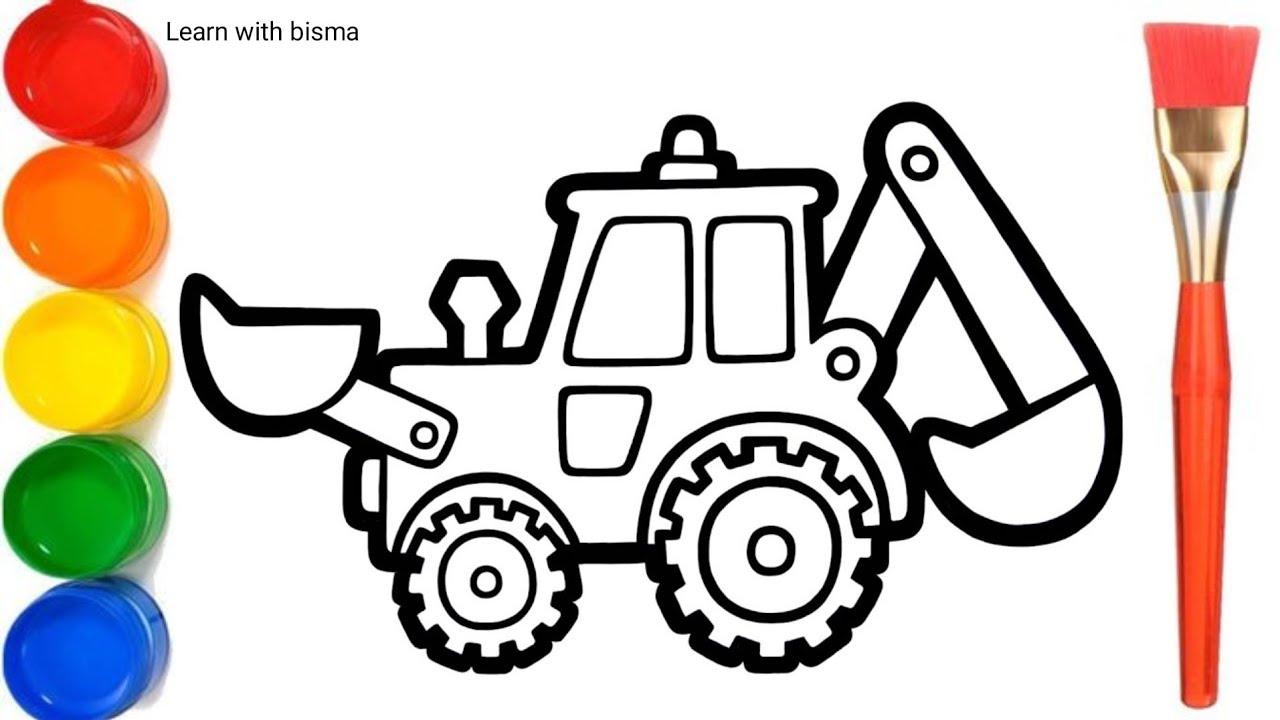 How to Draw Crane drawing, Painting and Coloring for Kids & Toddlers ...