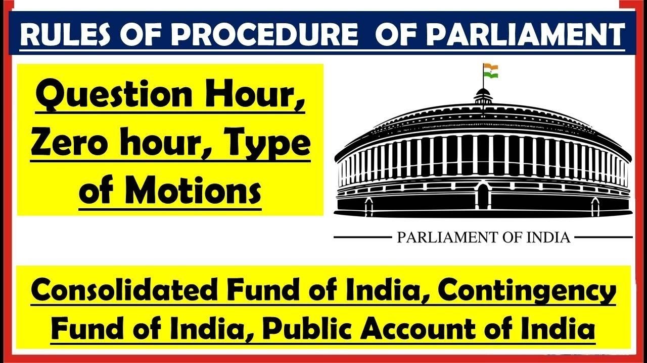 L-35- Rules of Procedure of Parliament | Question Hour, Zero hour, Type ...