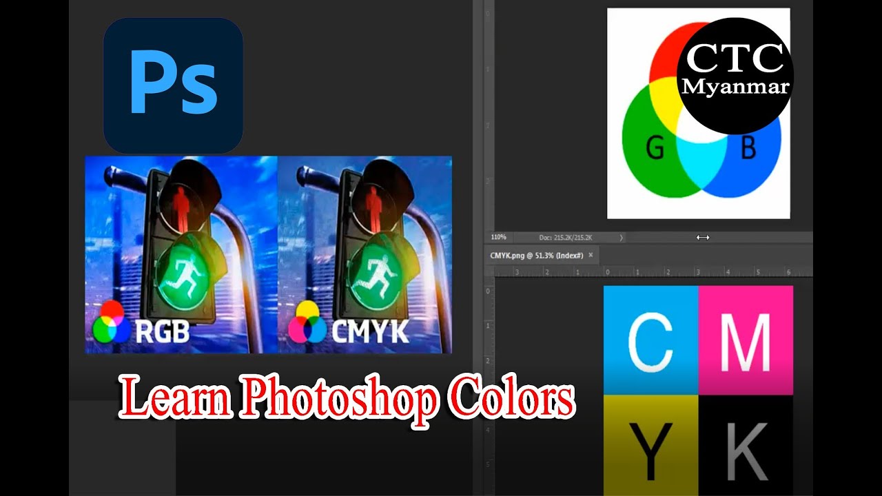 Learn Colors in Adobe Photoshop Myanmar | CTC Myanmar - YouTube