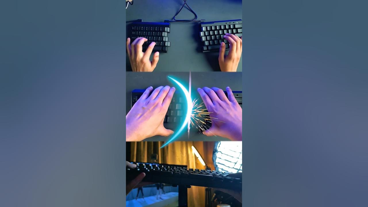 Special keyboard splits in half! #mechanicalkeyboard - YouTube