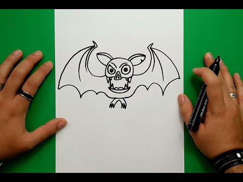 Como dibujar un murcielago paso a paso 7 | How to draw a bat 7 - YouTube