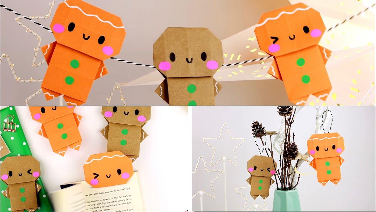 DIY Origami Paper Gingerbread Man || Christmas Craft #trending #diy # ...