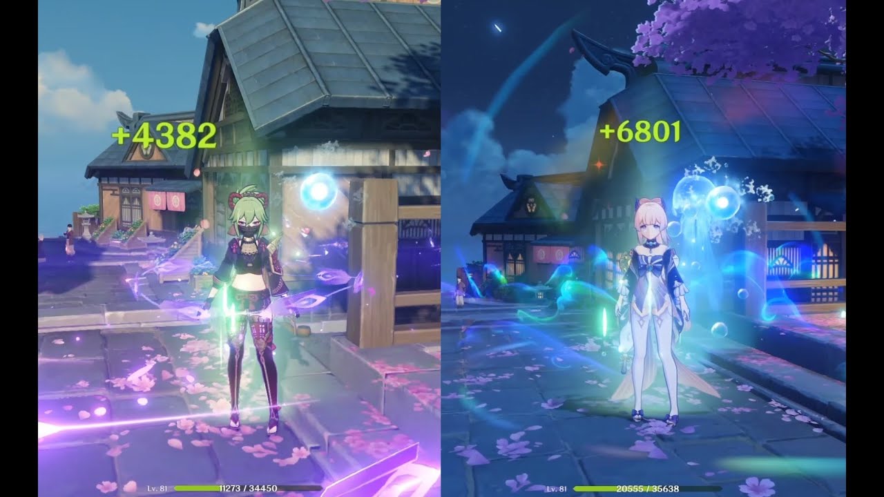 C0 Kuki Shinobu vs C0 Kokomi Healing Comparison with Ocean-Hued Clam ...