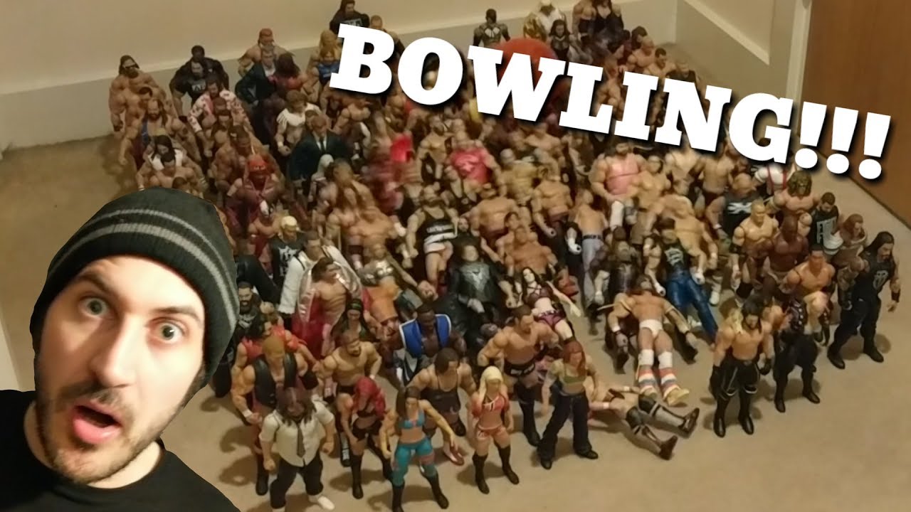 BOWLING WITH WWE MATTEL WRESTLING FIGURES!!! - YouTube