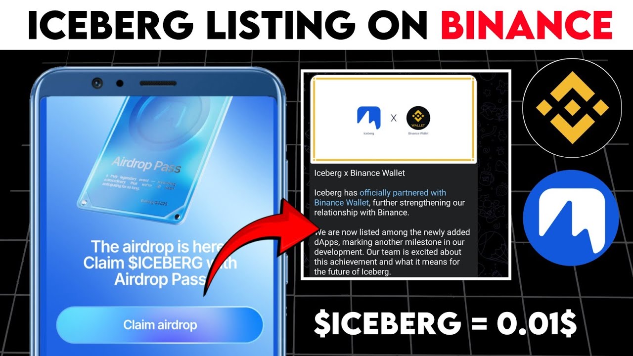 Iceberg Airdrop Listing In Binance 🤩| Iceberg Airdrop New Update ...