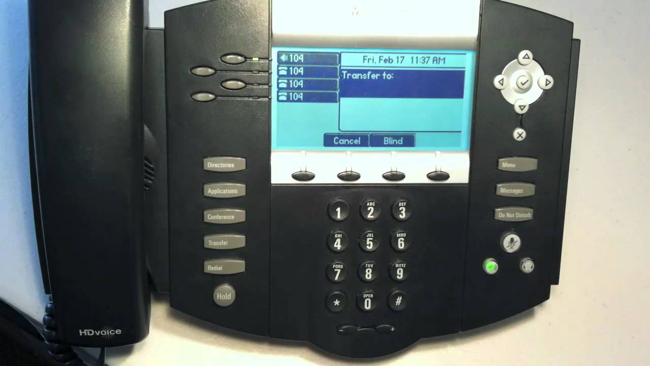 PolyCom 4/6 Line Phone - Transferring A Call - YouTube