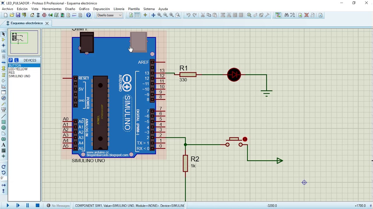 Practica_2 ENCENDER UN LED CON UN BOTON - YouTube