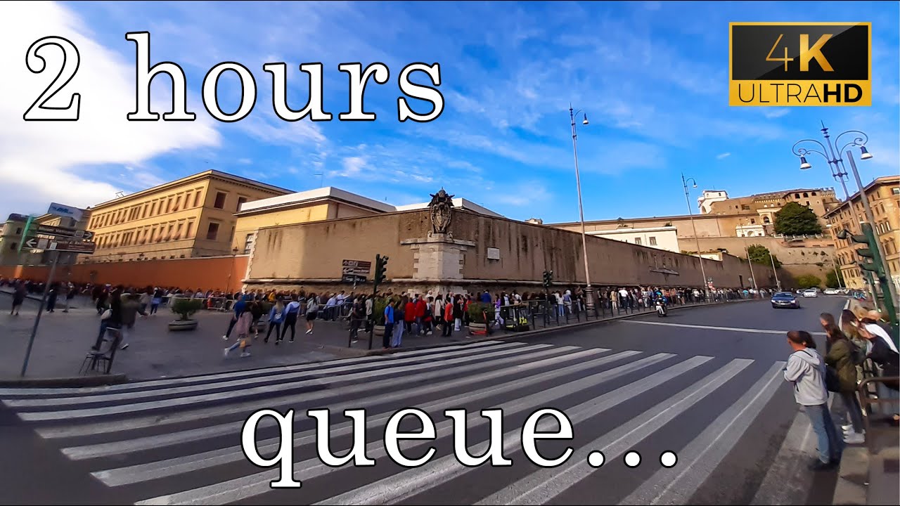 Vatican Museums Free Entry! but a looong waiting time in the queue [4K ...