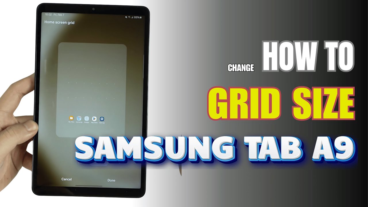 How to change Grid size on Samsung Galaxy Tab A9 - YouTube