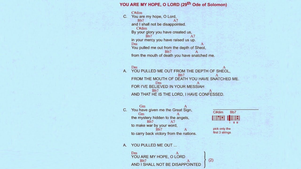 YOU ARE MY HOPE, OH LORD - Song of the Neocatechumenal Way - YouTube