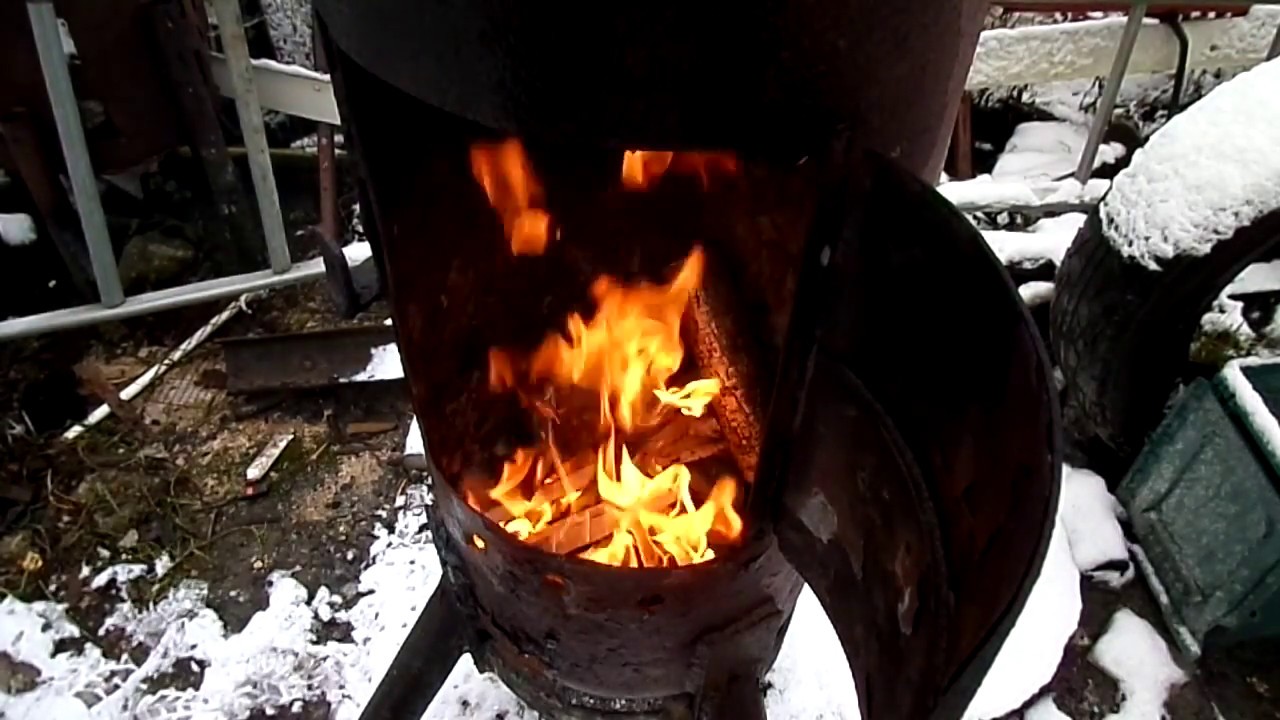 Sputnik, my homemade log burner - YouTube