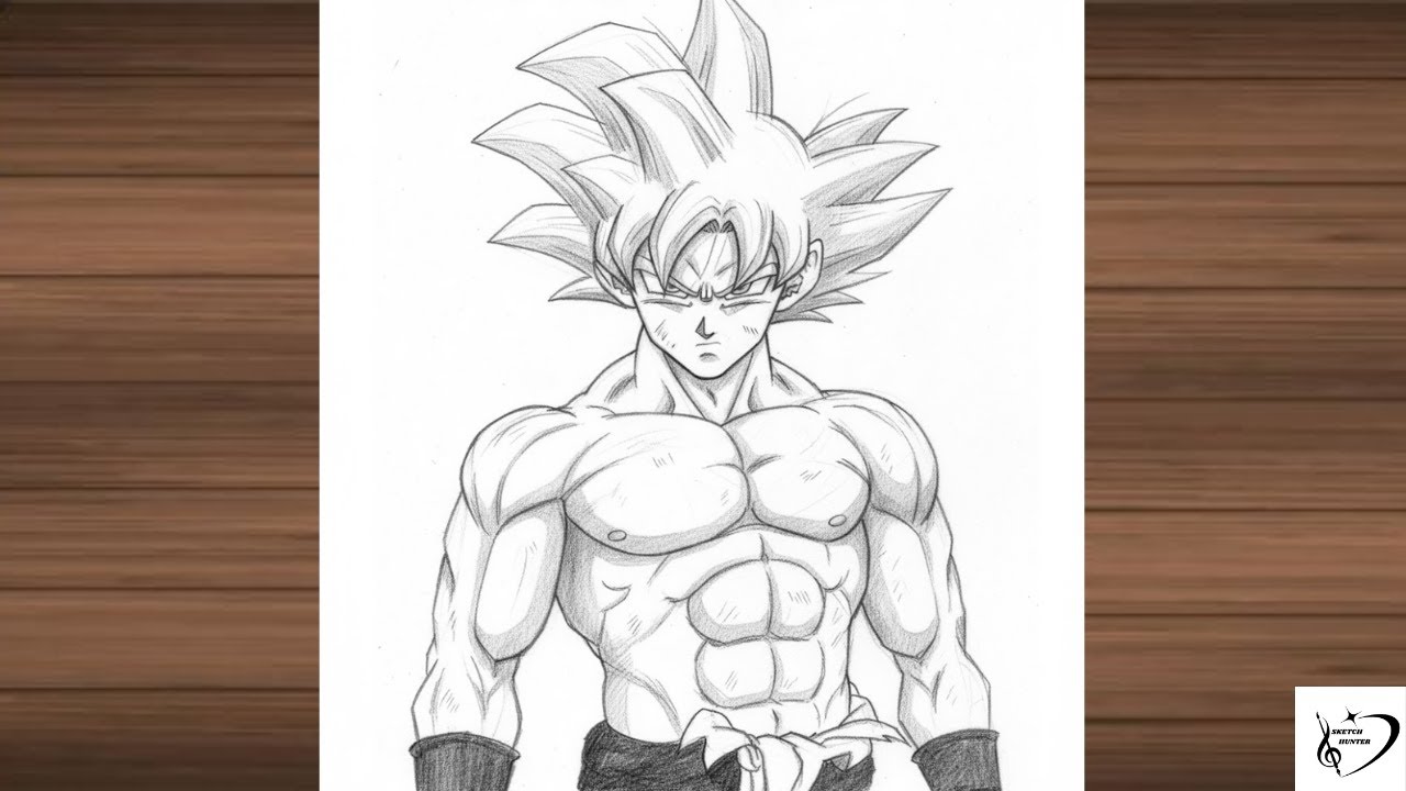 How To Draw MUI Goku | Step By Step | Easy Goku Character drawing for ...