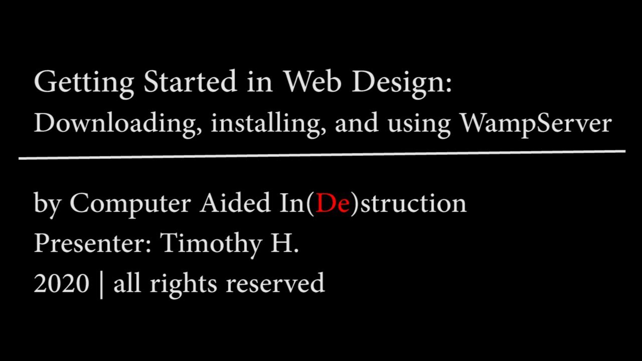 WampServer 101: Getting Started in Web Design part 1 - YouTube
