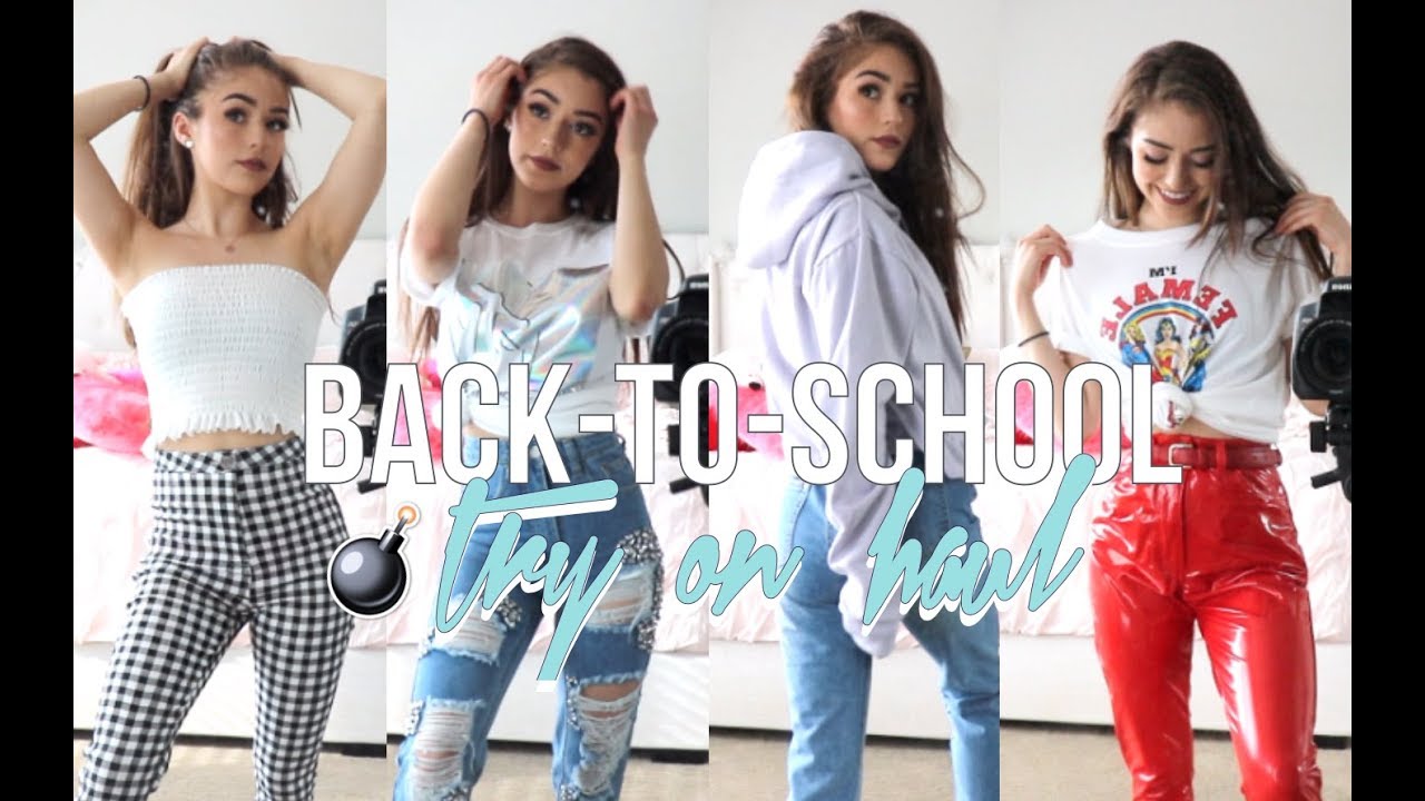 Back To School Try-On Haul | BOOHOO - YouTube