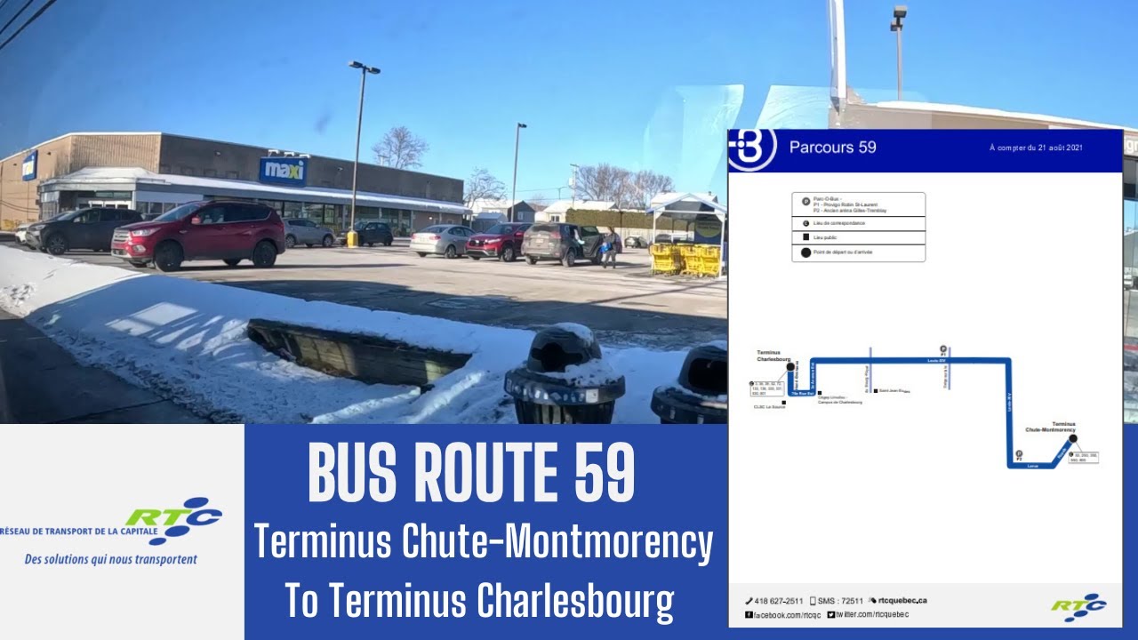 RTC Bus Route 59 - Terminus Chute-Montmorency To Terminus Charlesbourg ...