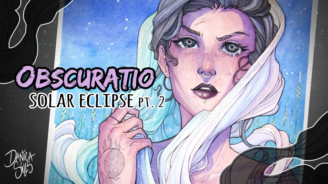 Obsuratio ♦ pt.2 ♦ Watercolor Speedpaint ♦ Solar Eclipse Art - YouTube